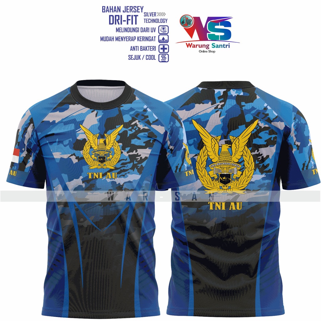 Jual Jersey TNI AU TNI Angkatan Udara / Kaos TNI Ankatan Udara Dryfit Fullprint SublimE | Shopee ...