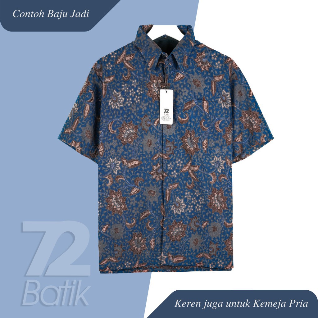 Jual KAIN BATIK KATUN Premium Motif Kembang Warna Midnight Blue ⁠Navy Sunbeam Yellow 724392 CAP ...