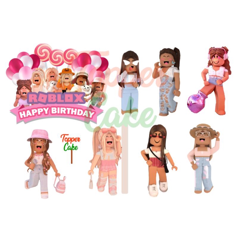 Jual Topper Cake Roblox Girl Gratis Tambah Nama, Foto / Hiasan Kue ...
