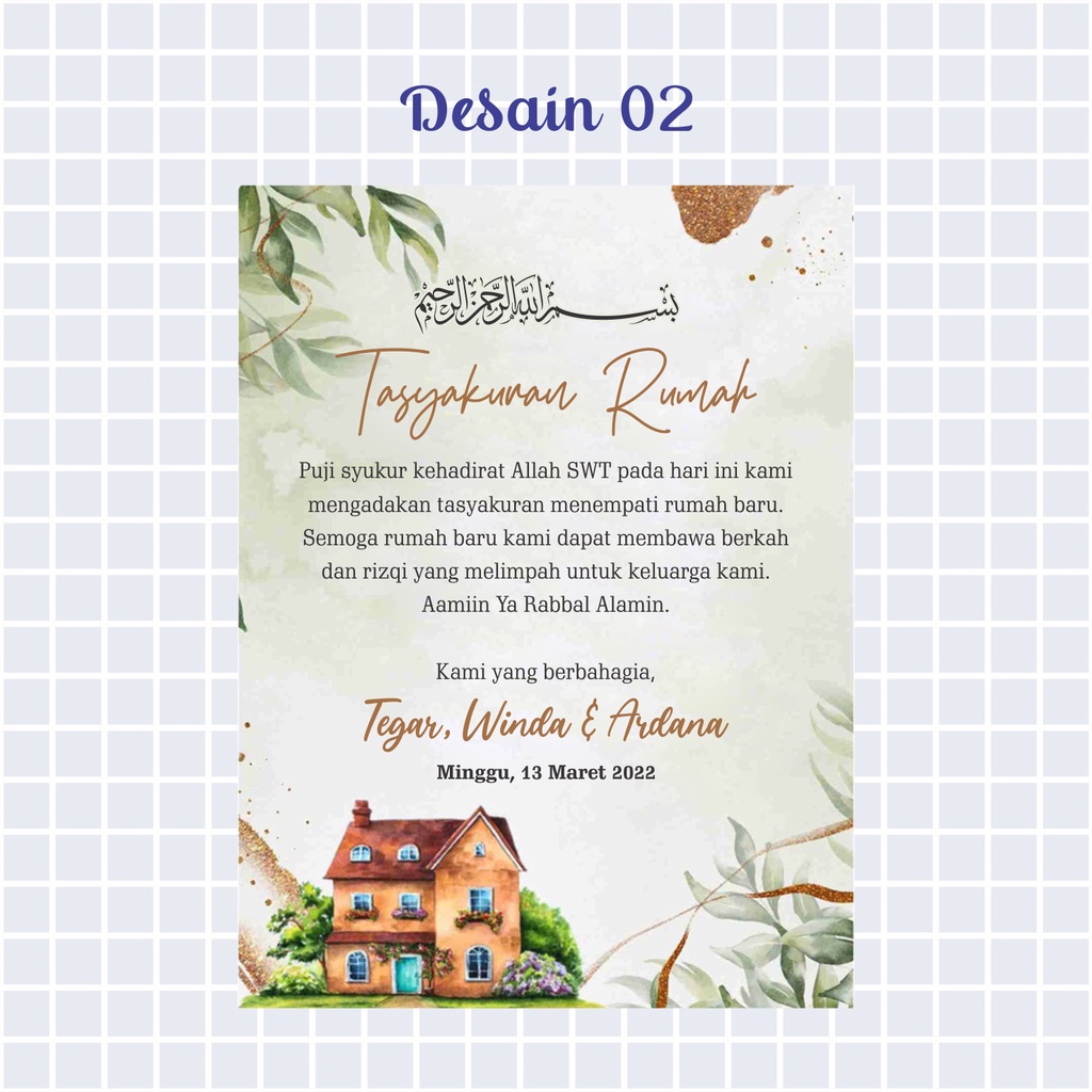 Jual Stiker / kartu syukuran pindah rumah, Stiker tasyakuran rumah baru ...