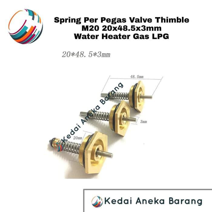 Jual Spring Per Pegas Valve Thimble Water Heater Gas LPG M20 20x48 ...