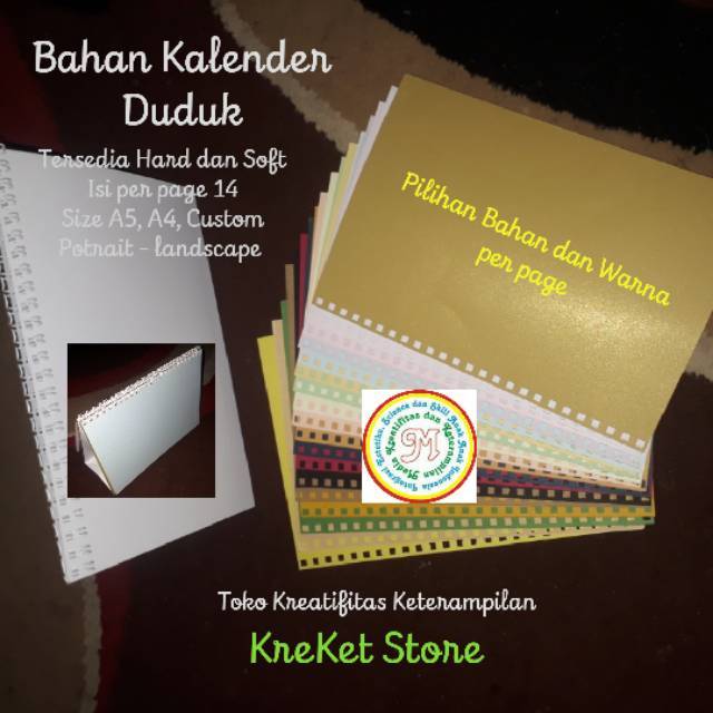Jual Bahan Kalender Duduk A5 Hard (Dudukan,Isi 12 lembar, Ring kawat 5/ ...