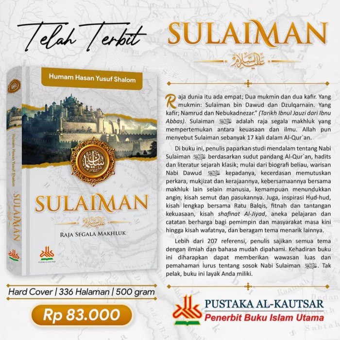 Jual Kisah lengkap nabi sulaiman RAJA DARI SEGALA MAKHLUK | Shopee ...