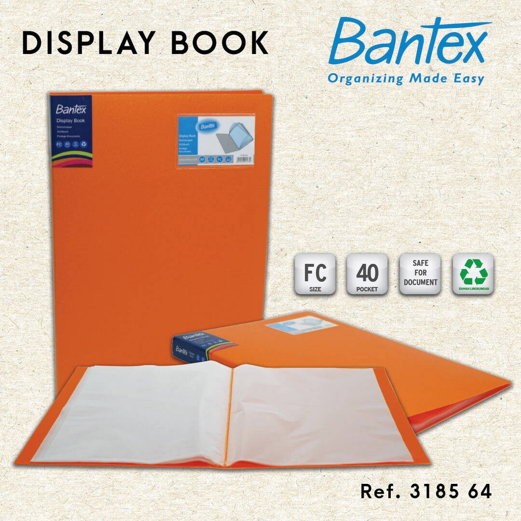 Jual MAP / PP DISPLAY BOOK FC 40 POCKETS ORANGE BANTEX 3185 64 | Shopee ...
