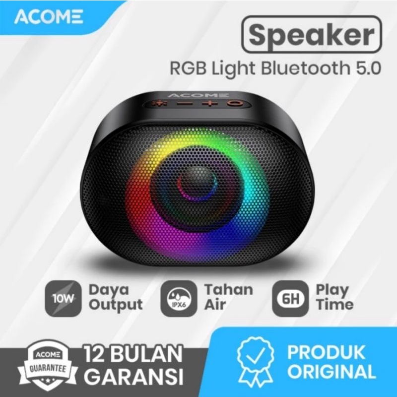 Jual ACOME A10 Speaker Bluetooth 5.0 TWS 10W IPX6 Waterproof RGB ...