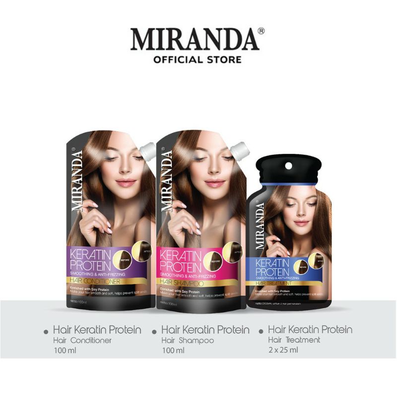 Jual [NEW] MIRANDA HAIR KERATIN PROTEIN COLLAGEN SERIES/ SHAMPO 100ml ...