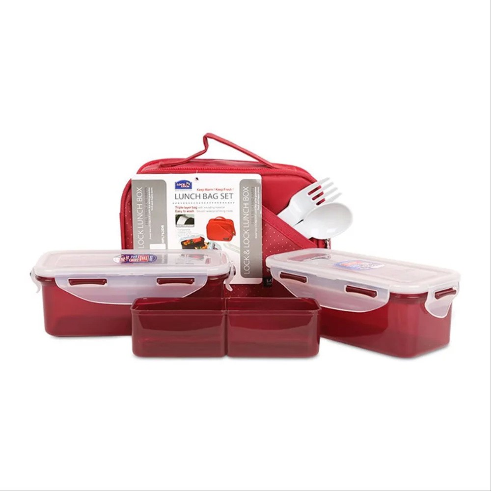 Jual Lock & Lock Lunch Box Set 2P Red Kotak Tempat Bekal Makanan ...