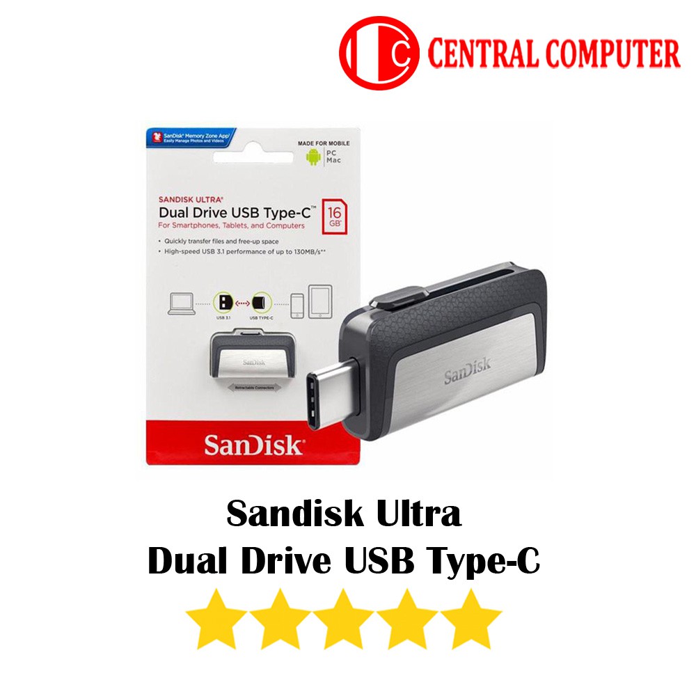 Jual Flashdisk OTG Dual Drive SANDISK Ultra USB TYPE-C 16GB | Shopee ...