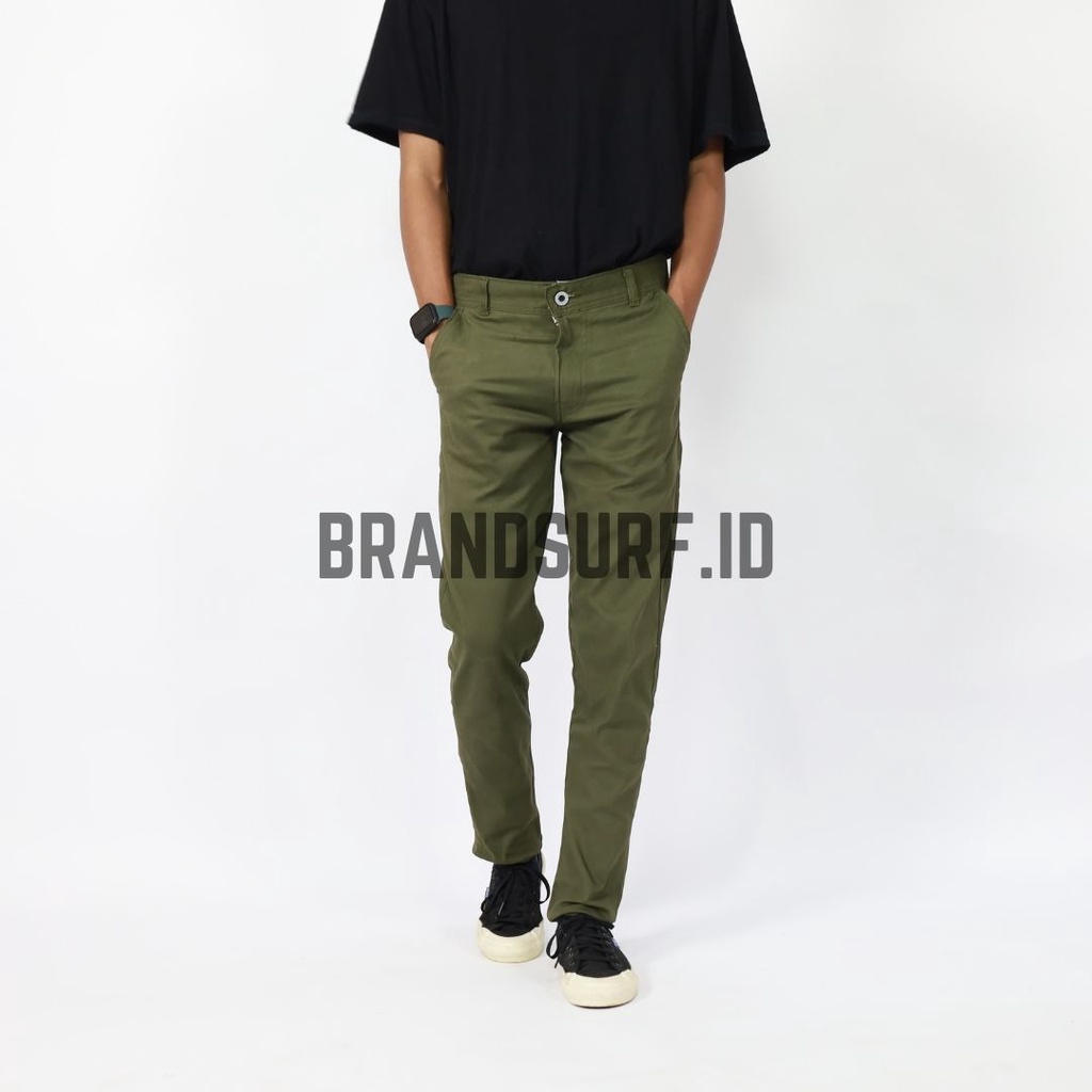 Jual CELANA CHINOS HIJAU ARMY PREMIUM | Shopee Indonesia