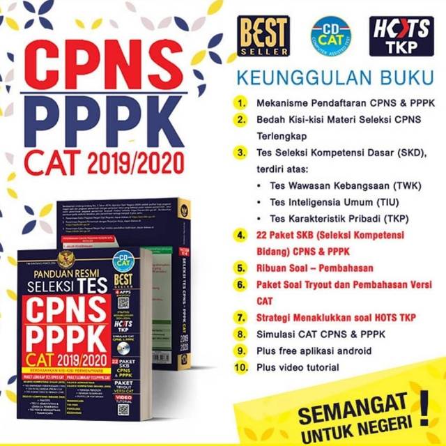 Jual Panduan Resmi Seleksi Tes CPNS & PPPK CAT 2019/2020 (PLUS CD ...