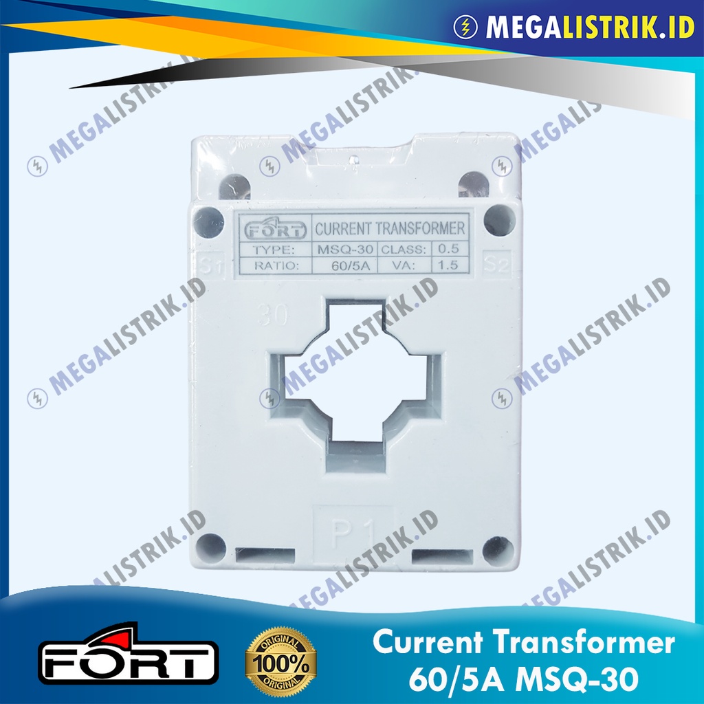Jual FORT CURRENT TRANSFORMER 60/5A MSQ-30 / CT PANEL METER 60 AMPERE ...