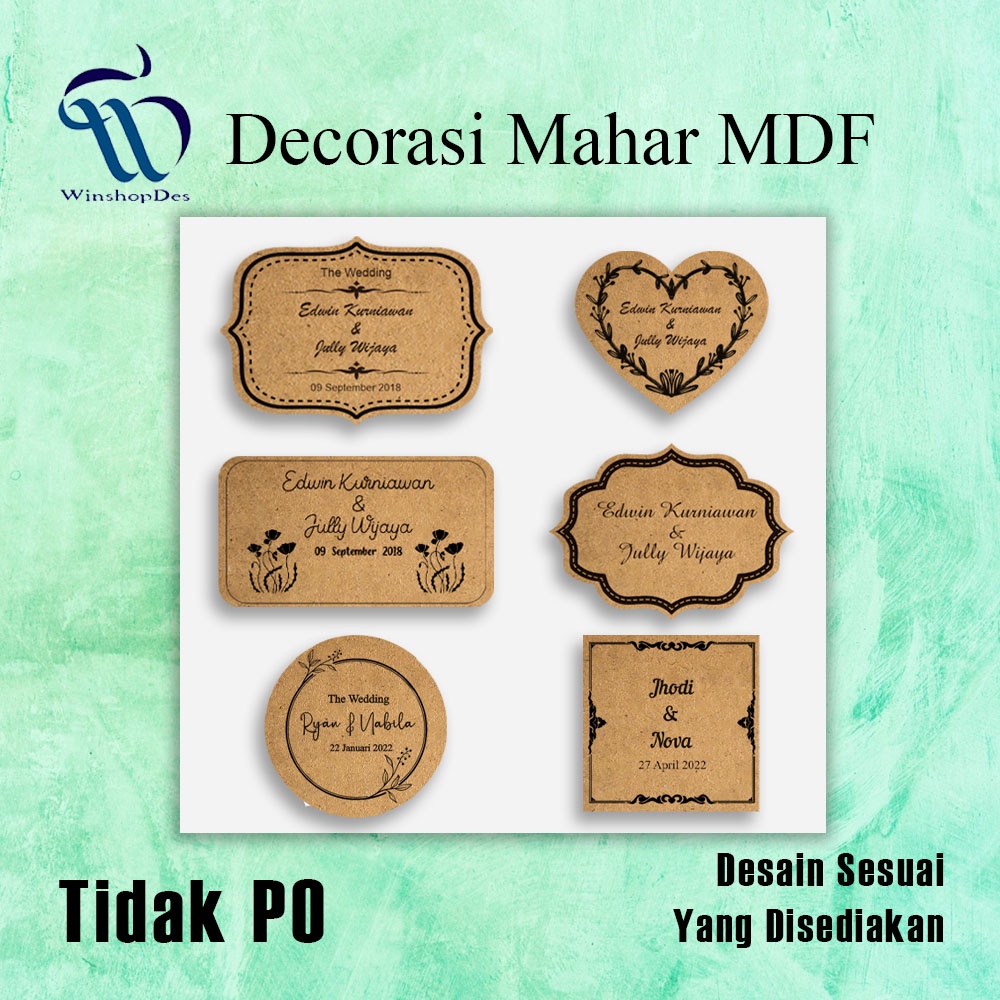 Jual Nama kayu MDF custom decorasi mahar / scrabbook / name tag kayu ...