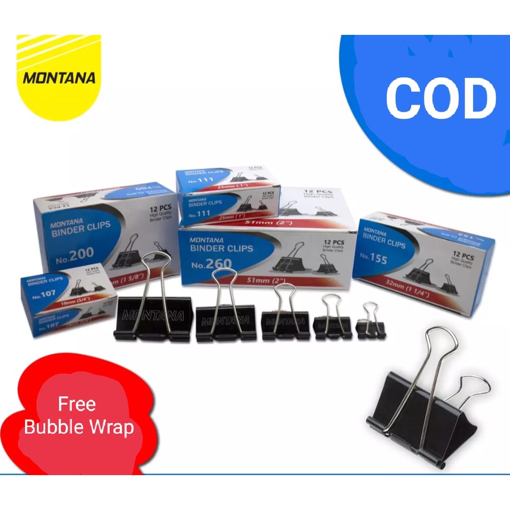 Jual Montana Binder Clip Hitam Penjepit Kertas Berbagai Ukuran | Shopee ...