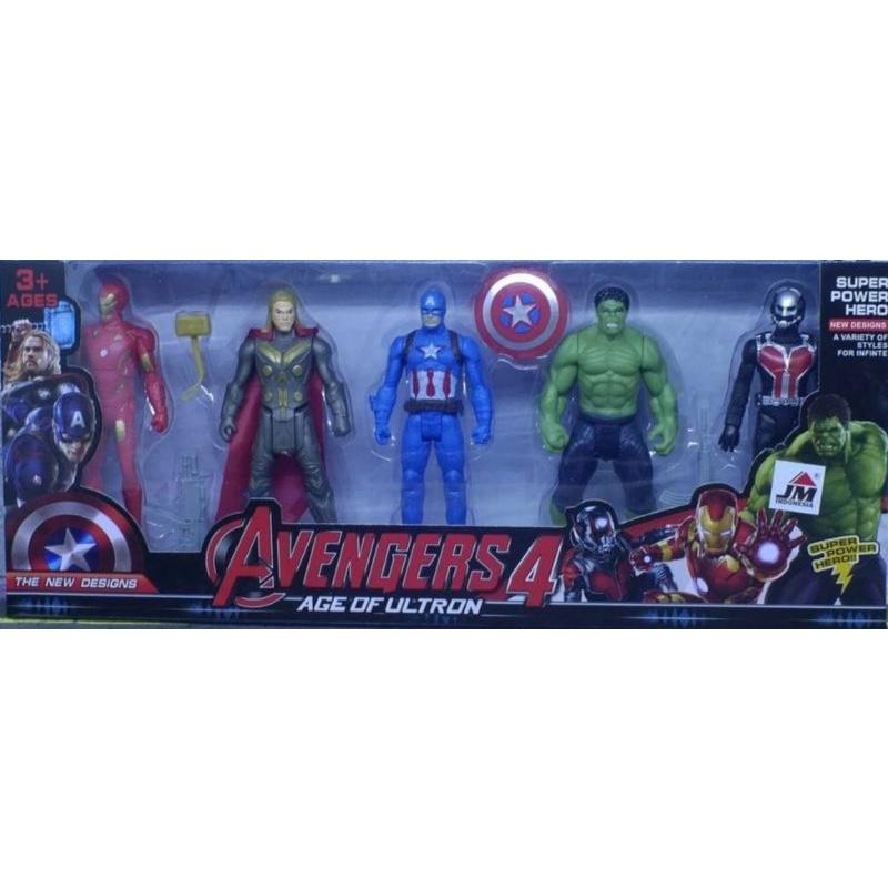 Jual mainan super hero avengers set isi 5 pcs bahan berkualitas capt ...