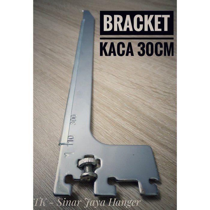 Jual Bracket Kaca 30cm/Ambalan Kaca/Breket Besi Display/Siku Penyangg ...