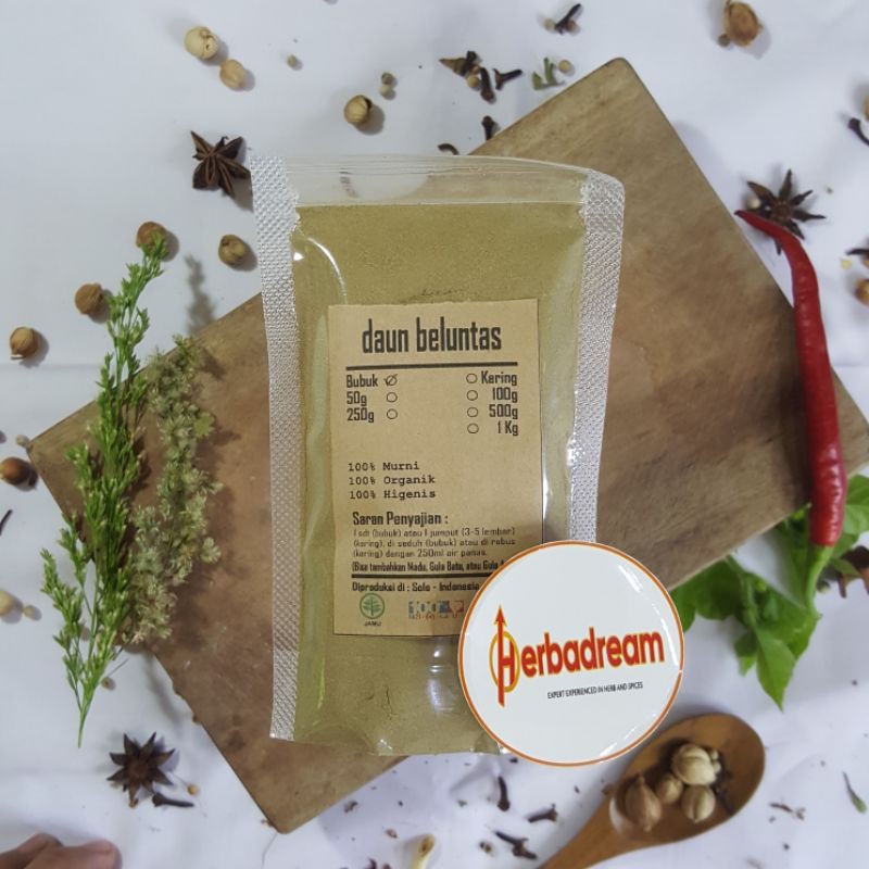 Jual 100 GRAM BUBUK DAUN BELUNTAS PLUCHEA INDICA LUNTAS BALUNTAS ...