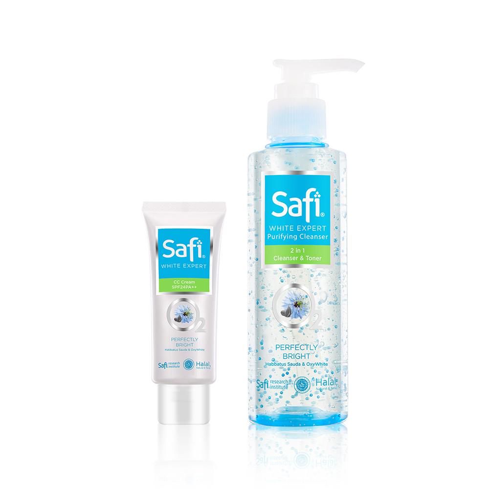 Jual Safi White Expert Cleanser 2in1 150ml + CC Cream SPF 24 PA++ 20gr ...