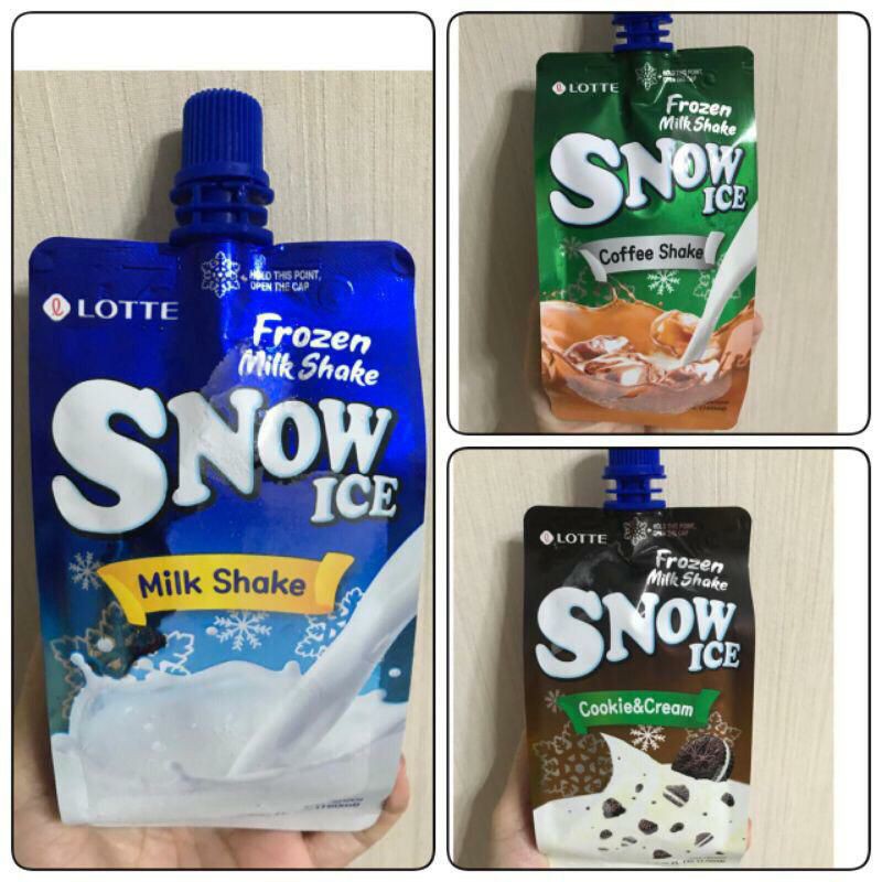 Jual Lotte Snow Ice Frozen Milk Shake Coffee Cookies n Cream | Shopee ...
