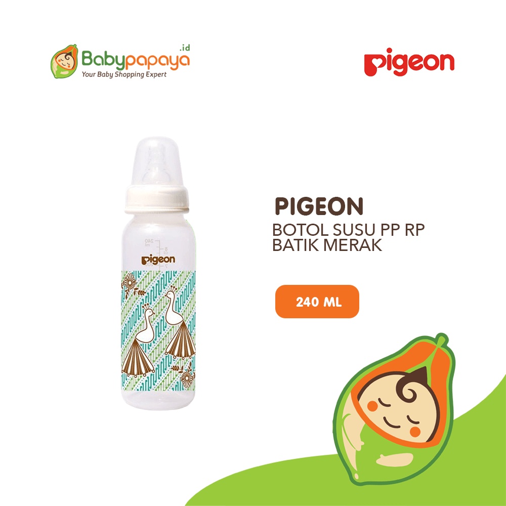 Jual PIGEON Botol Susu PP RP 240Ml - Batik Merak | Shopee Indonesia