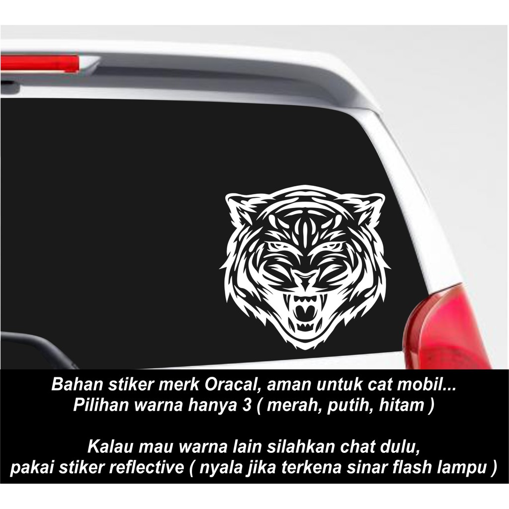 Jual Stiker cutting kaca mobil gambar kepala macan | Shopee Indonesia