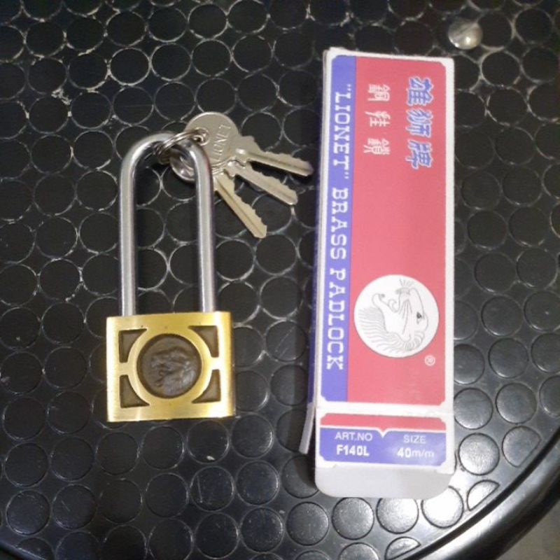 Jual Gembok Kuningan LION 40mm / Gembok Kuning Panjang Lionet Asli ...