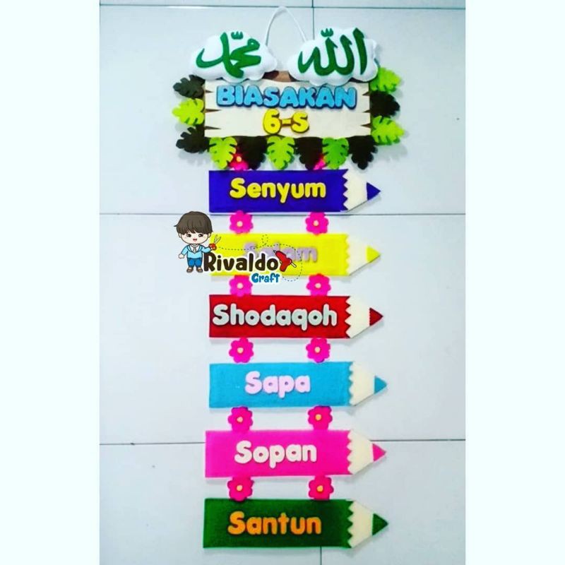 Jual hiasan kelas flanel (biasakan 6S) | Shopee Indonesia