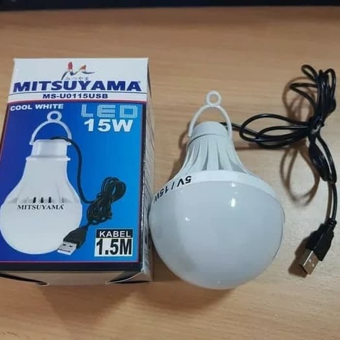 Jual (COD) Lampu Led Emergency Mitsuyama 15 Watt / Bohlam Usb Kabel 15 watt | Shopee Indonesia