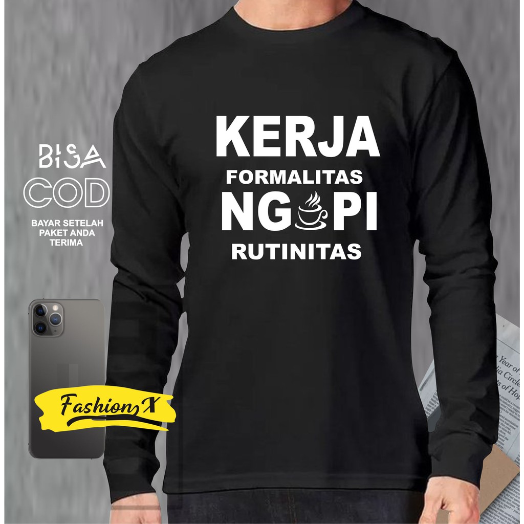 Jual Kaos Pria Distro Lengan panjang Kerja Formalitas Bandung Original ...