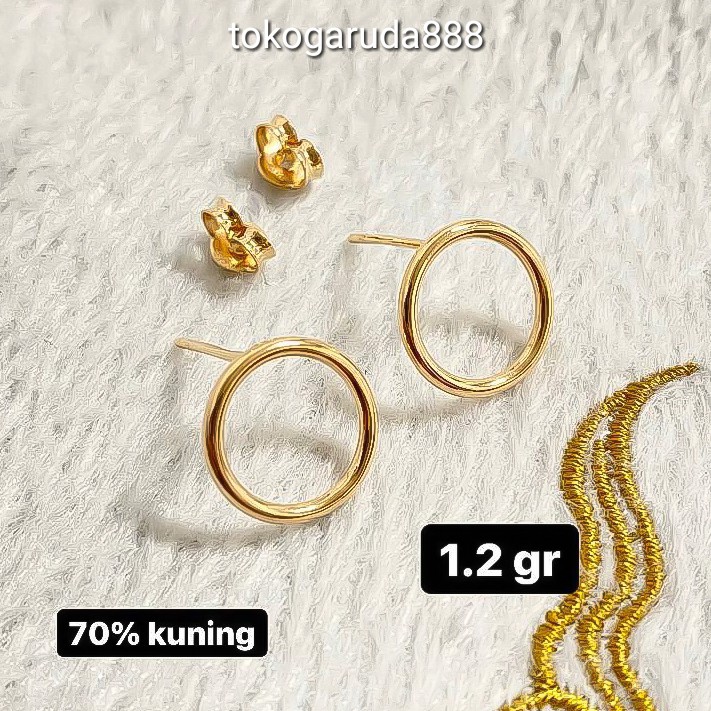 Jual Anting duduk anak dan dewasa emas asli kadar 700 70% 22 16k bulat ...