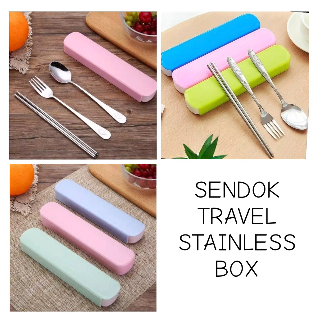 Jual GBF || Sendok Set 3in1 | Alat Makan Garpu Sendok Sumpit Stainles ...