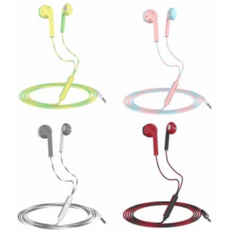 Jual Handsfree U24 Macaroon 2 tone / Earphone R2 macaroon color Hi-fi ...