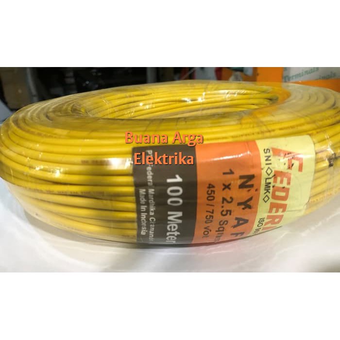 Jual Kabel NYAF 1 x 2.5mm - 12 varian warna / FEDERAL Serabut | Shopee Indonesia