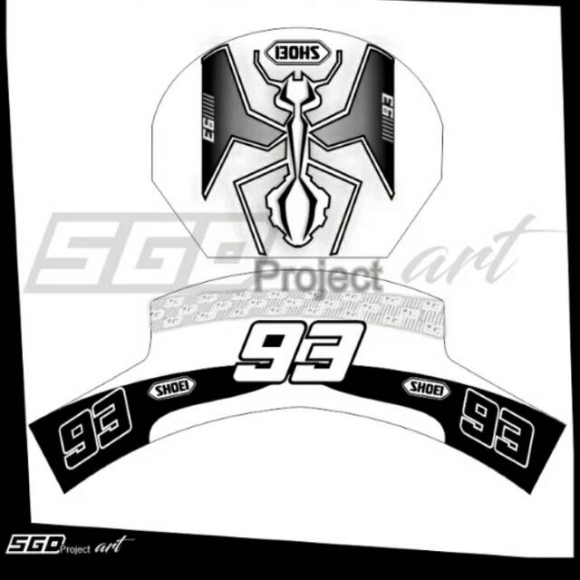 Jual Sticker Decal Helmet MM93 white Universal Fullface | Shopee Indonesia