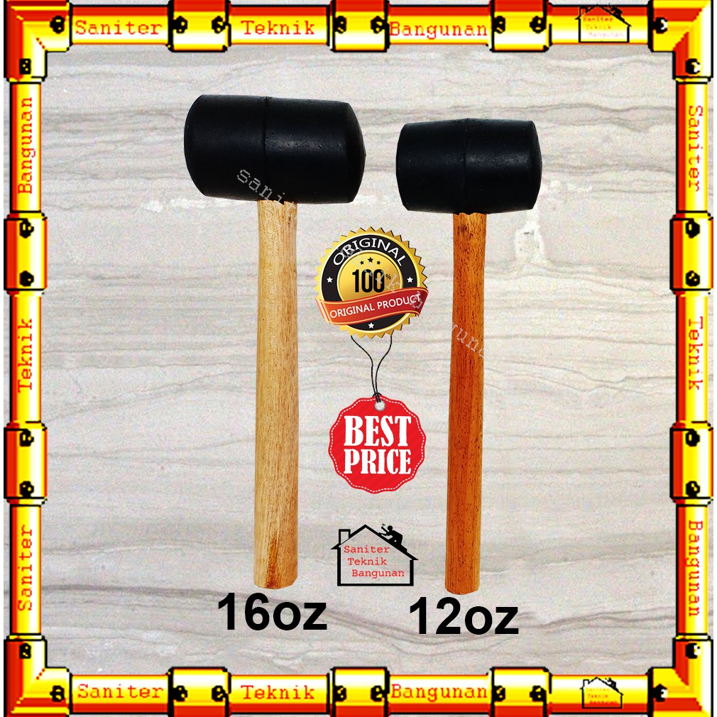 Jual Palu Karet Gagang Kayu 8oz 12oz 16oz 24oz / Alat Ketok Keramik ...