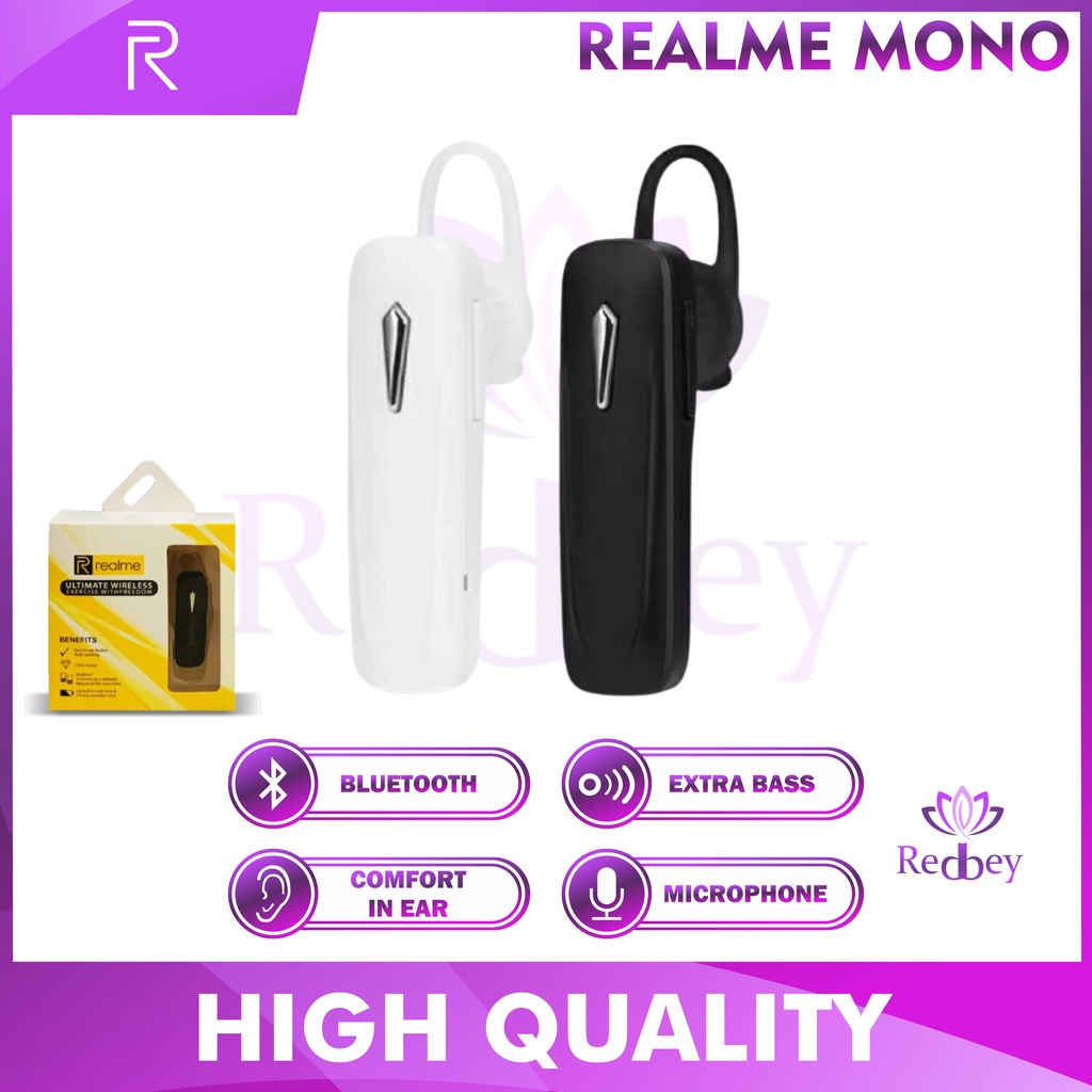 Jual Realme Headset Bluetooth Wireless Mono 1 Telinga with mic | Shopee ...
