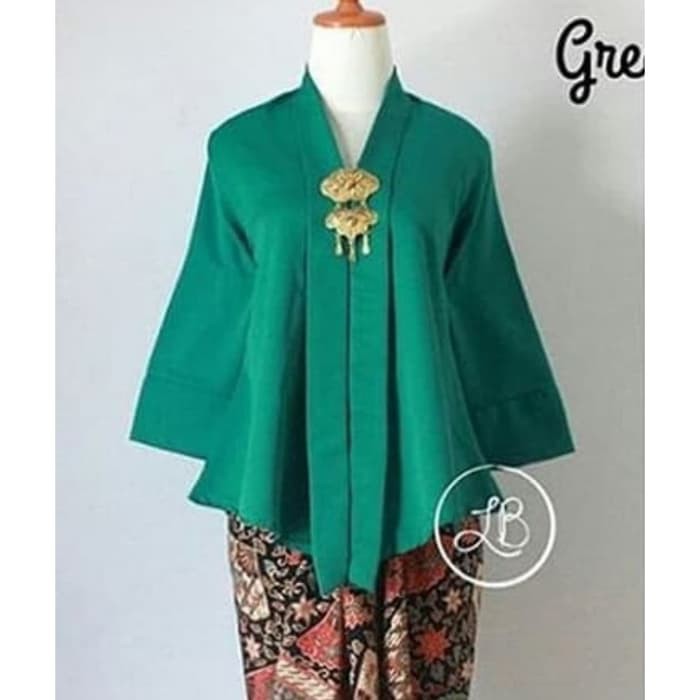 Jual Atasan Kebaya Floy Warna Hijau Botol | Shopee Indonesia