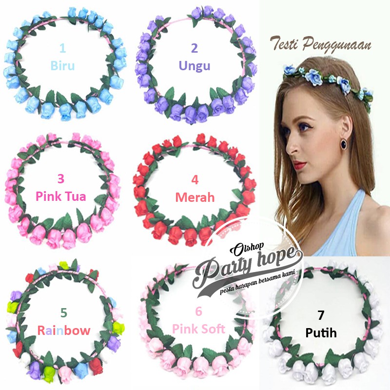 Jual Mahkota Bunga / Flower Crown Bridal Shower / Bando Bunga / hiasan ...