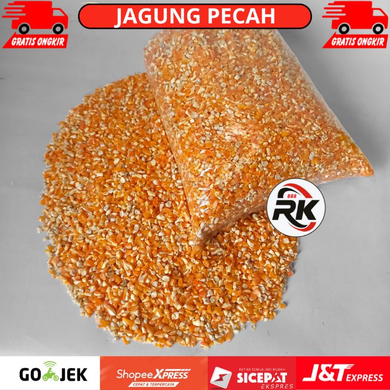 Jual JAGUNG PECAH SUPER KEMASAN 500 GR - 1KG JAGUNG GILING PAKAN TERNAK ...