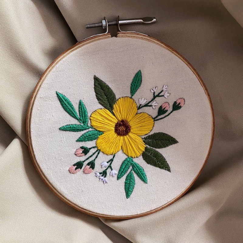 Jual EMBROIDERY KIT PACKAGE FLOWER/ Paket sulam untuk pemula / paket ...