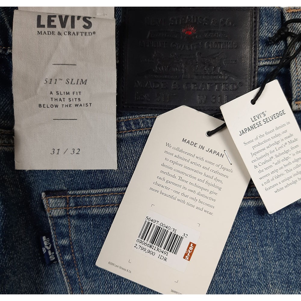 Jual Levis Made & Crafted 511 Slim Selvedge Made In Japan (56497-0040 ...