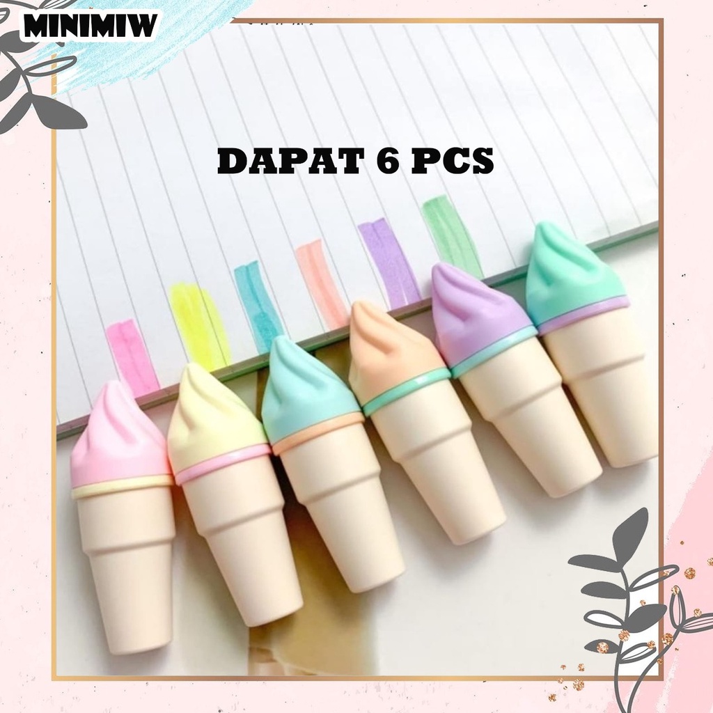 Jual STABILO ES KRIM ISI 6 PCS ICE CREAM HIGHLIGHTER WARNA WARNI PASTEL ...