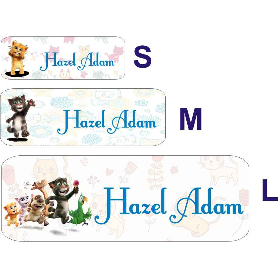 Jual STIKER LABEL NAMA WATERPROOF BASIC TALKING TOM | Shopee Indonesia