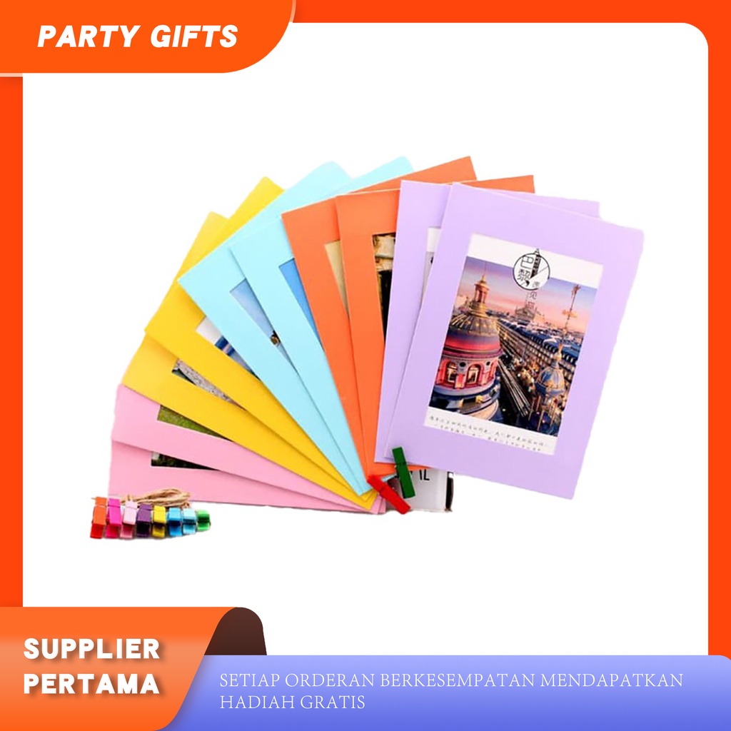 Jual Korean Photo Frame 2R Warna Warni Isi 10 Pcs Frame Foto Kertas ...