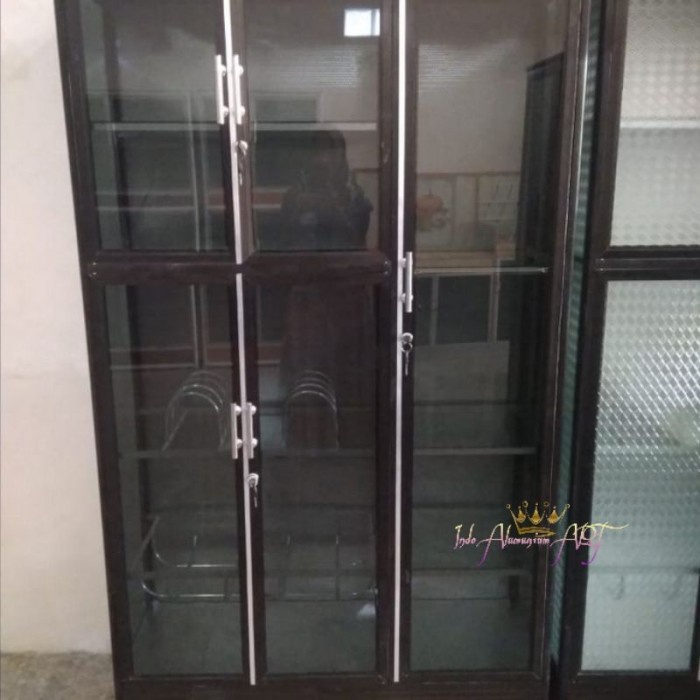 Jual Lemari Dapur Lemari Rak Piring Besar Minimalis Pintu 3 Alumunium ...