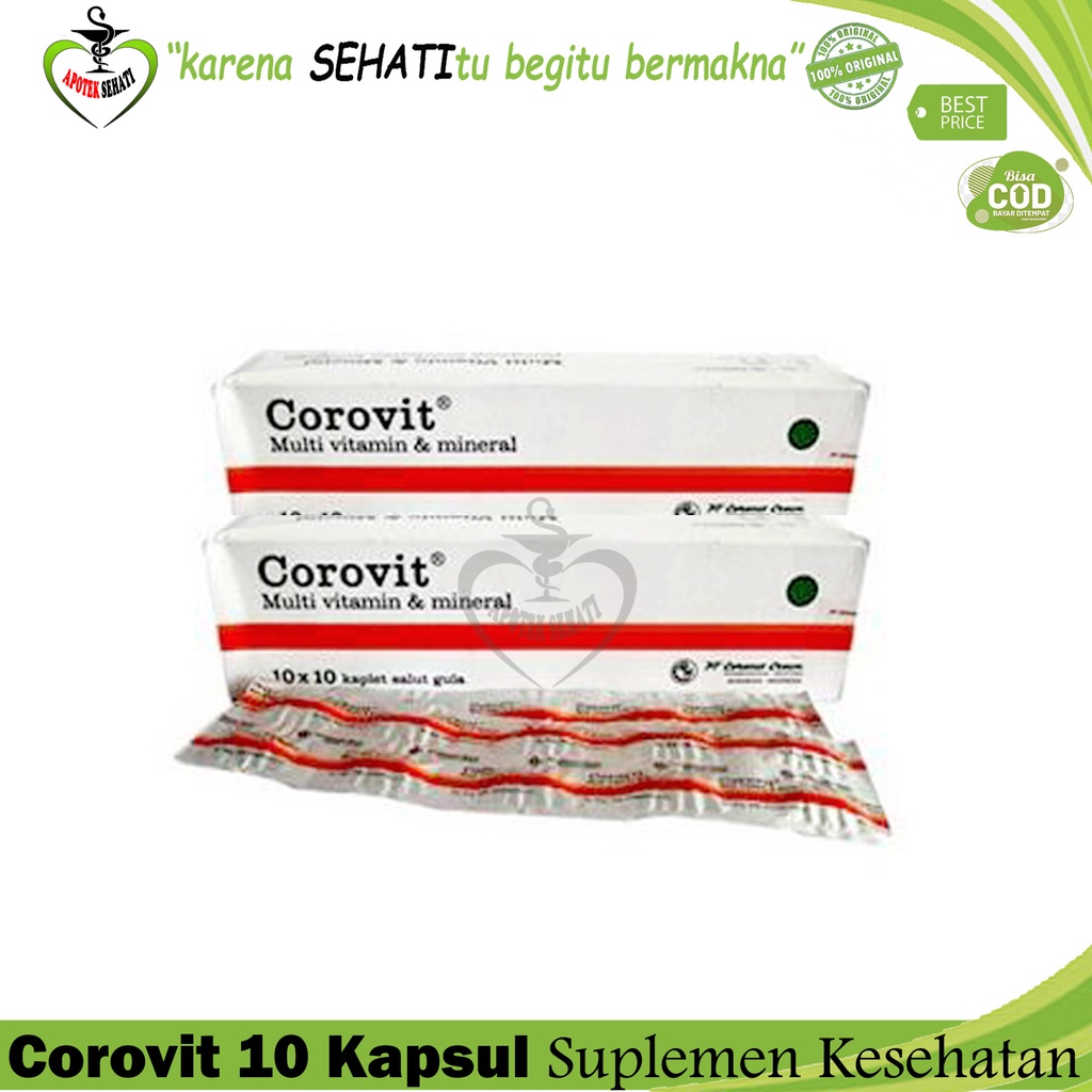 Jual COROVIT TABLET ISI 10 TABLET/ MULTIVITAMIN/ DAYA TAHAN TUBUH ...