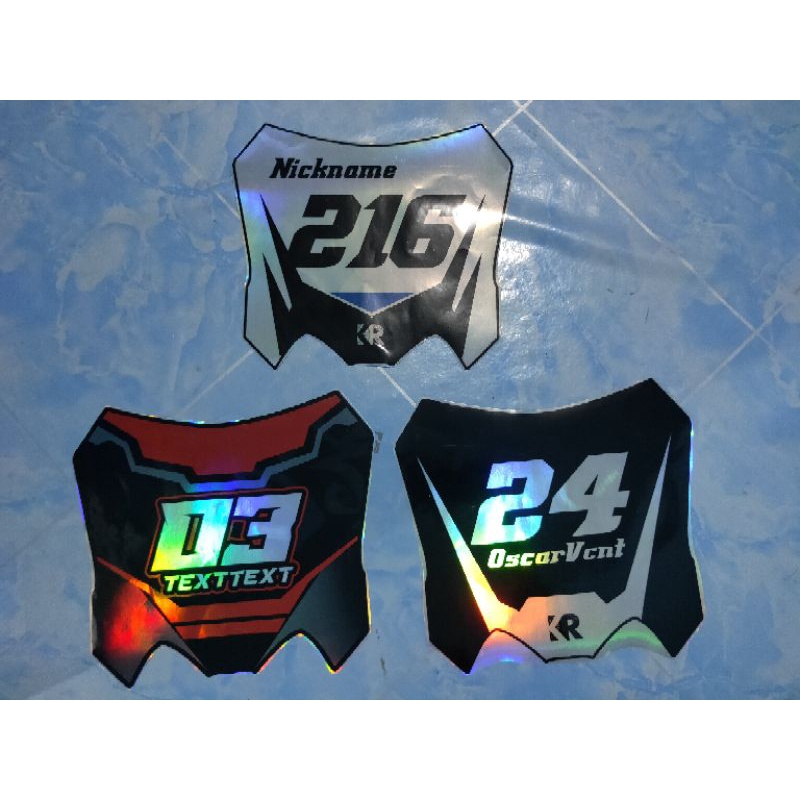 Jual Stiker Papan Nomor CRF RMZ KX KTM YZ KLX GORDON HOLOGRAM | Request ...