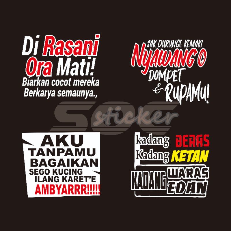 Jual Sticker Stiker Kata Kata Kaca Mobil Truck Pickup | Shopee Indonesia