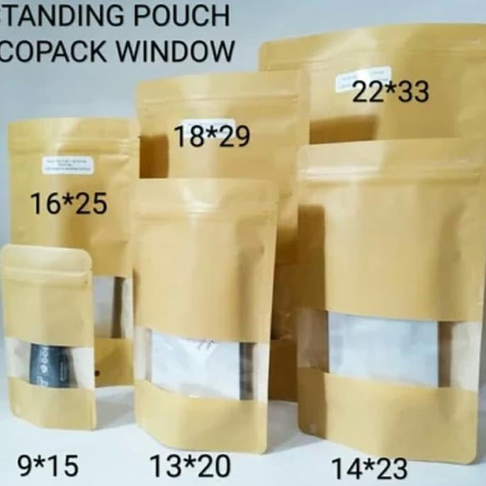 Jual POUCH ECOPACK WINDOW 150 Z - 9 X 15 CM - STANDING POUCH WINDOW ...