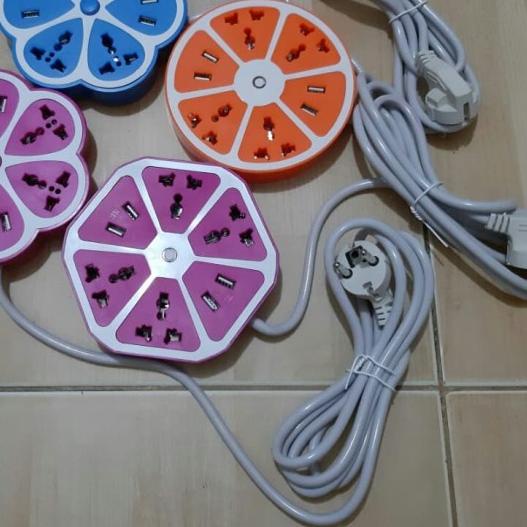 Jual Terminal Colokan Listrik 4 Lubang + 4 USB Port Charger panjang ...