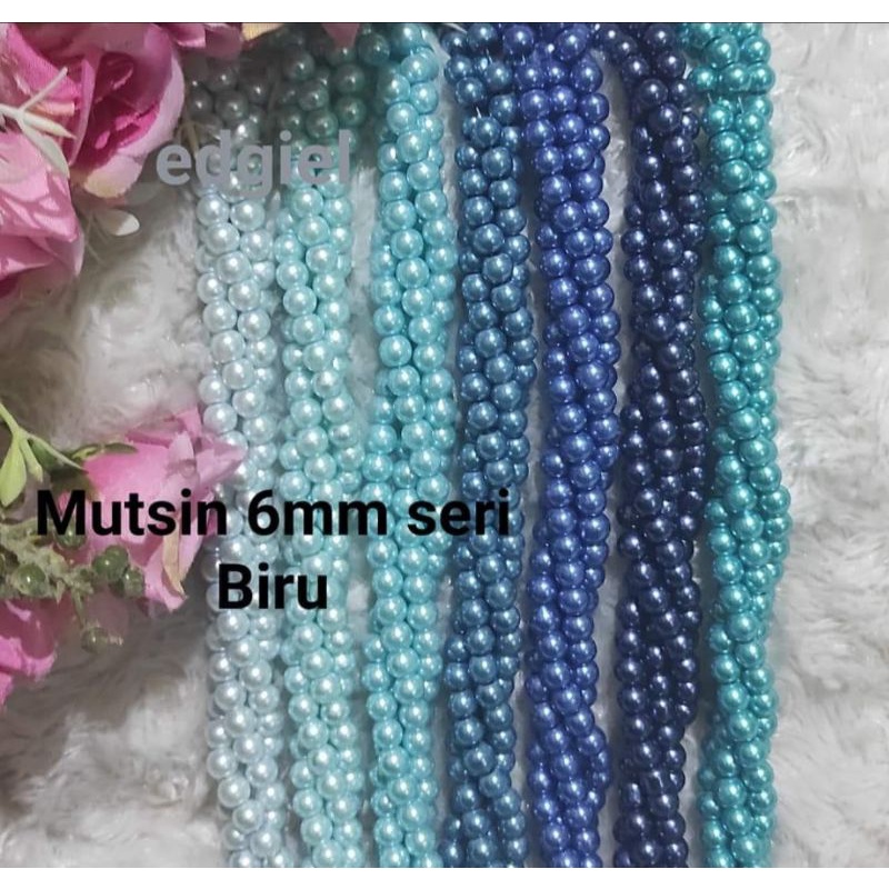 Jual mutsin 6mm/mutiara sintetis 6mm seri biru | Shopee Indonesia